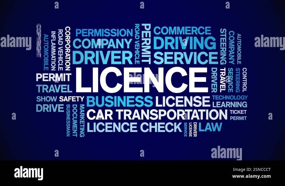 Licence animated word cloud,animation tag text kinetic typography ...