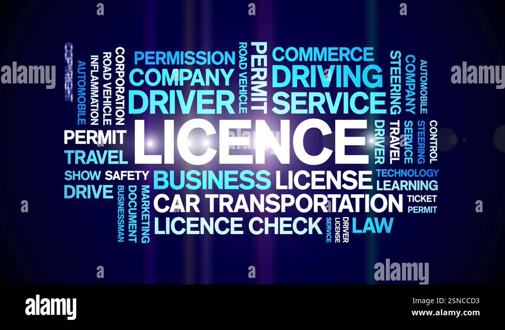 Licence animated word cloud,animation tag text kinetic typography ...