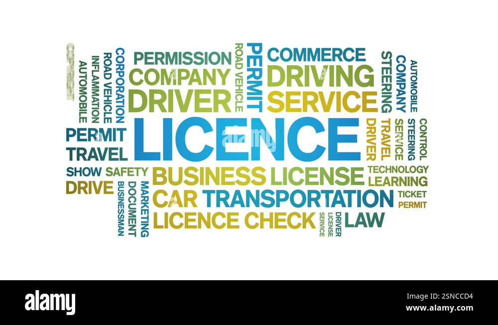 Licence animated word cloud,animation tag text kinetic typography ...