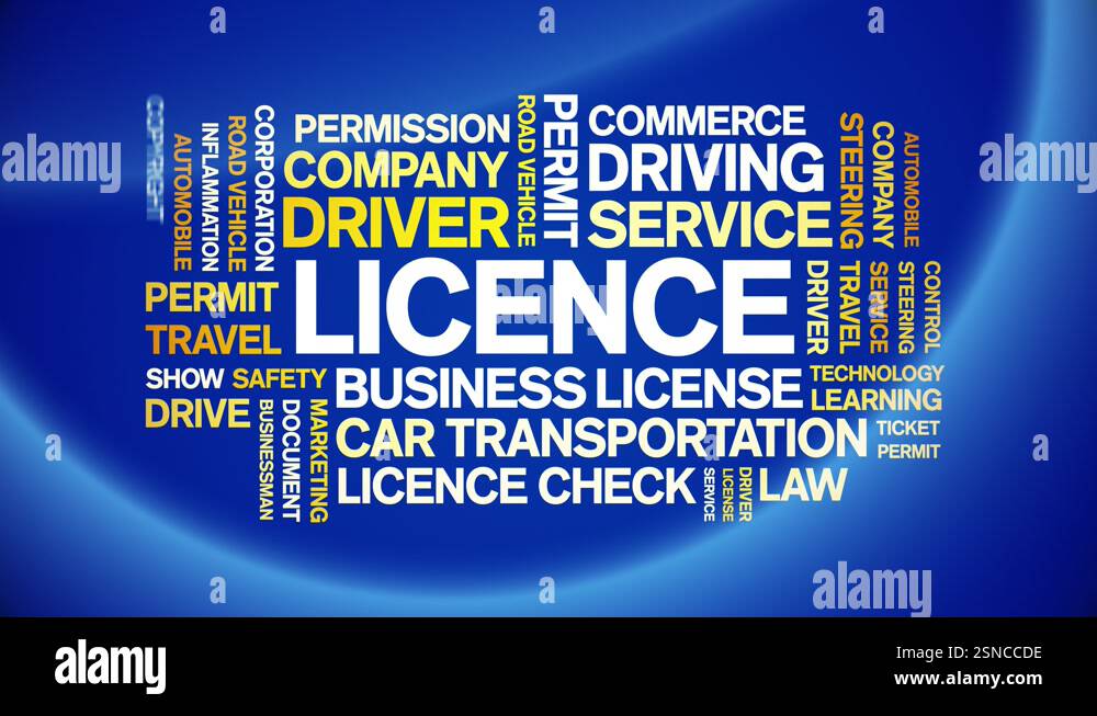 Licence animated word cloud,animation tag text kinetic typography ...