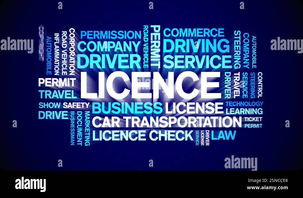 Licence animated word cloud,animation tag text kinetic typography ...