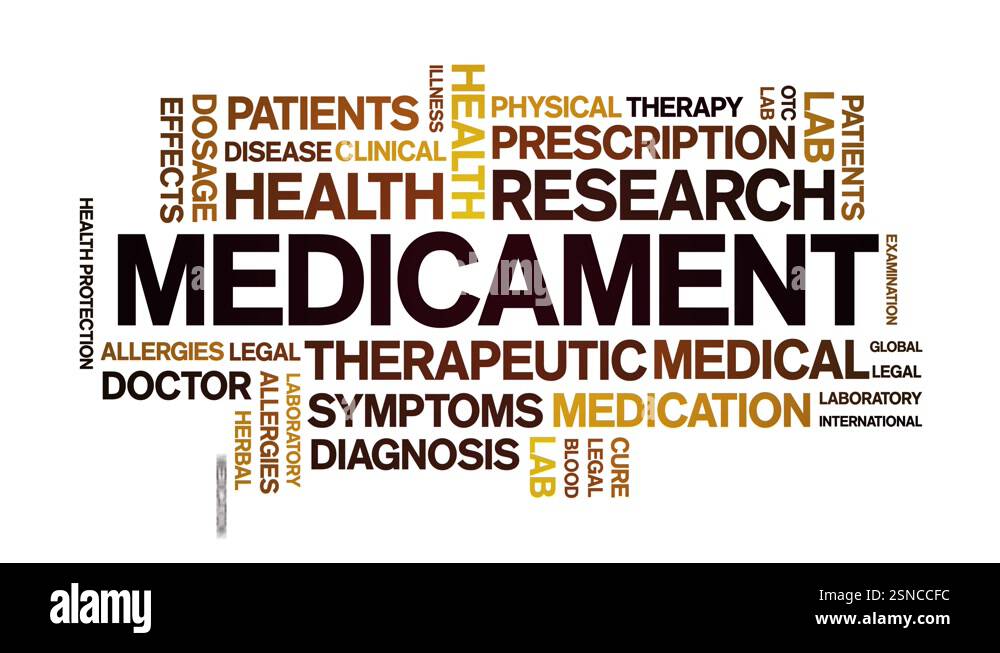 Medicament animated word cloud,animation tag kinetic typography ...