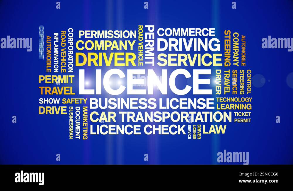 Licence animated word cloud,animation tag text kinetic typography ...