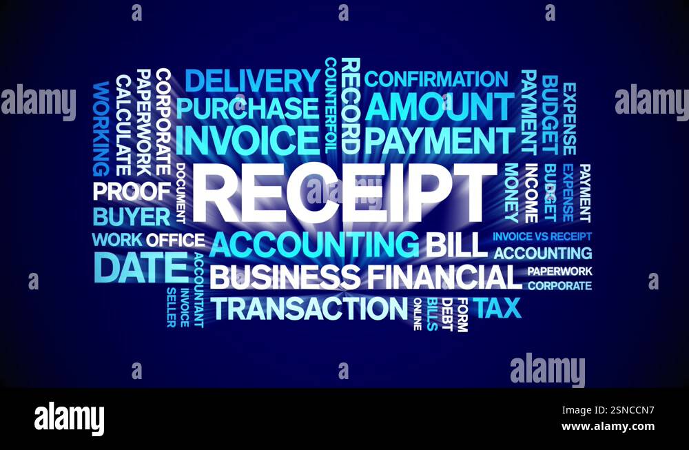 Receipt animated word cloud,animation tag text kinetic typography seamless loop Stock Video ...