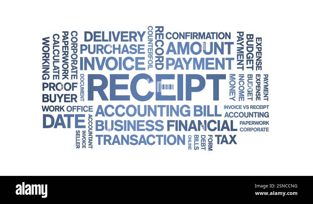 Receipt animated word cloud,animation tag text kinetic typography seamless loop Stock Video ...