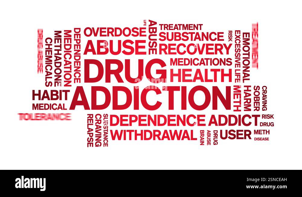 Drug Addiction animated word cloud,animation kinetic typography ...