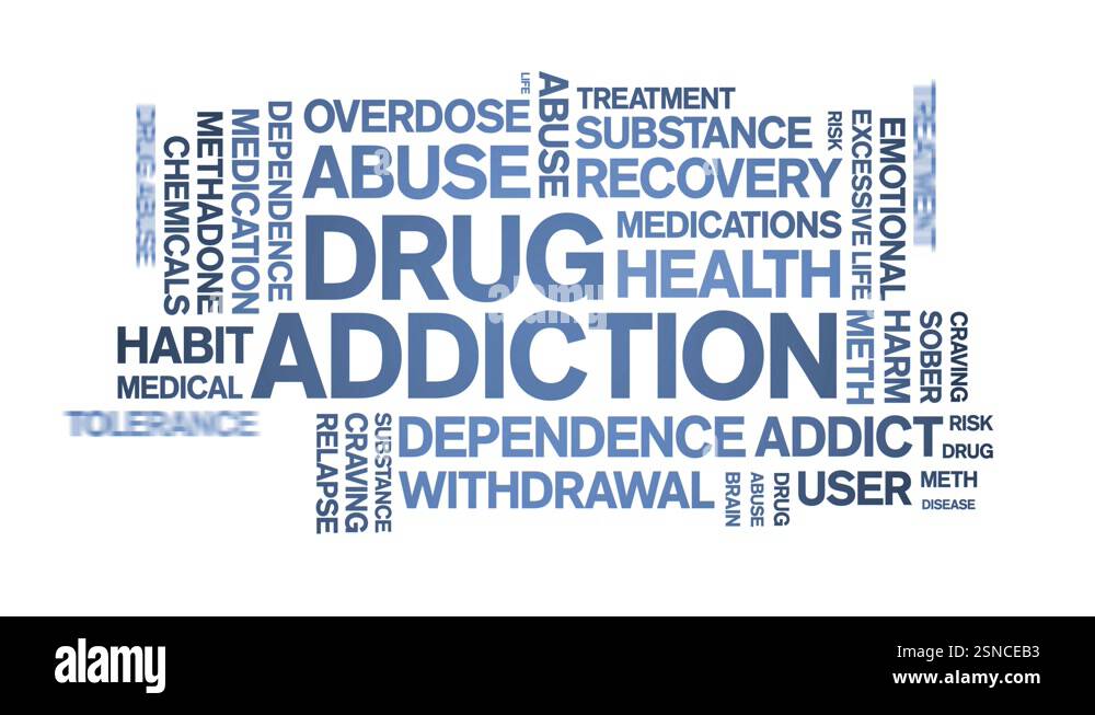Drug Addiction animated word cloud,animation kinetic typography ...