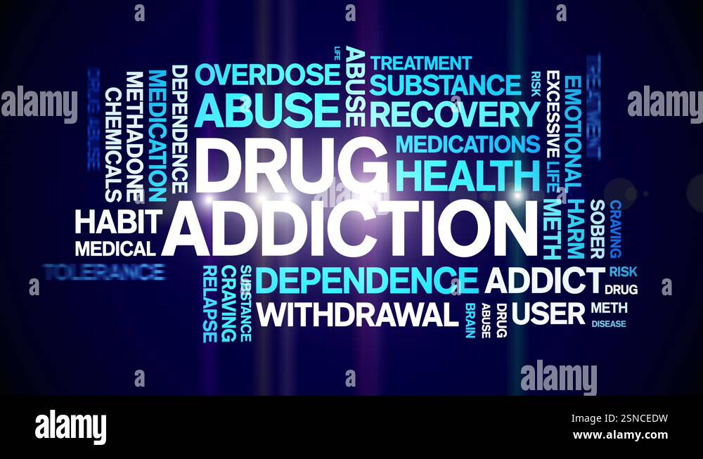 Drug Addiction animated word cloud,animation kinetic typography ...