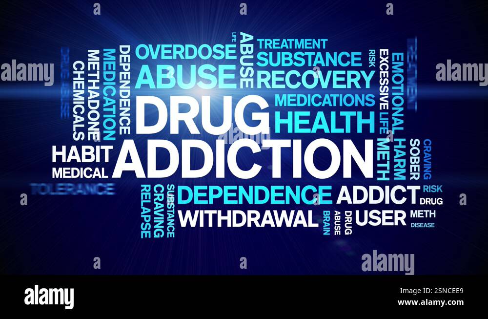 Drug Addiction animated word cloud,animation kinetic typography ...