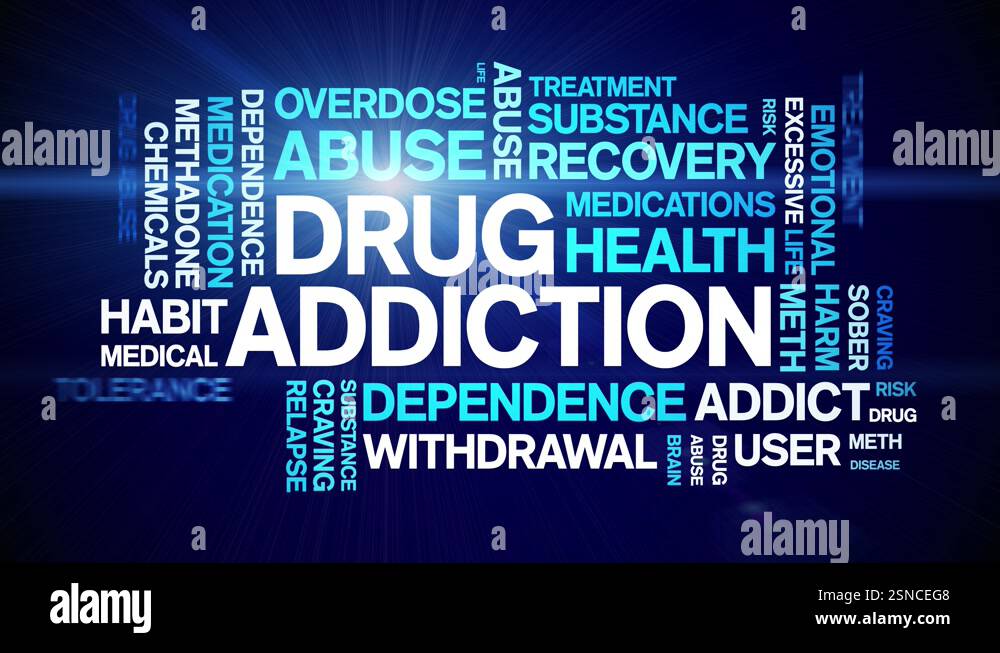 Drug Addiction animated word cloud,animation kinetic typography ...