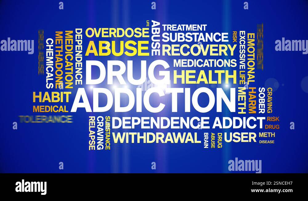 Drug Addiction animated word cloud,animation kinetic typography ...