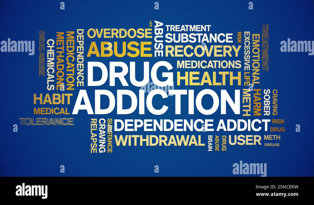 Drug Addiction animated word cloud,animation kinetic typography ...