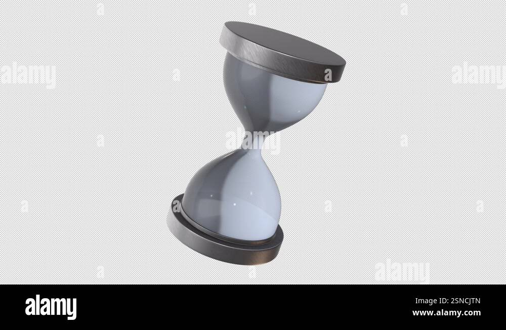 3D Hourglass Rotating on a Transparent Background. Loop. Loading and ...