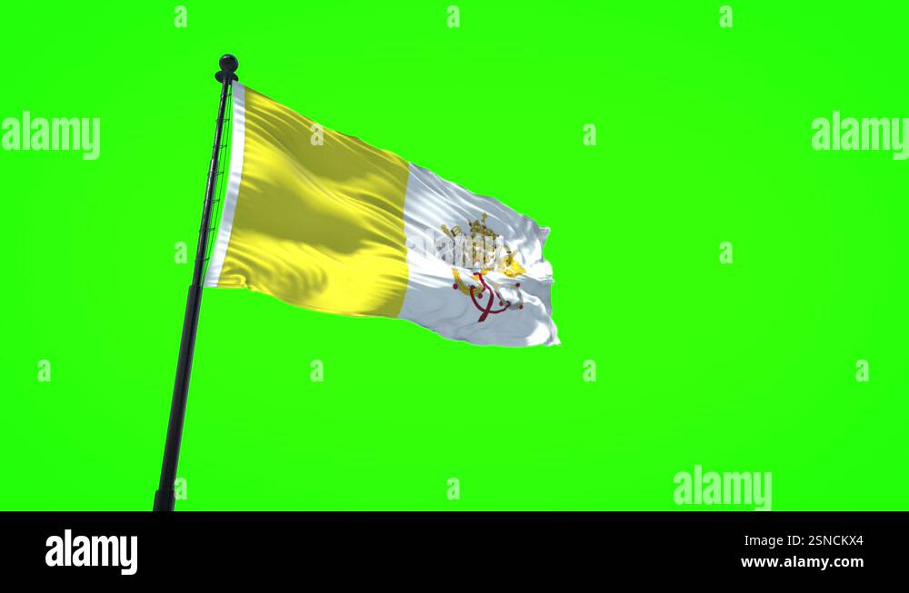 Vatican City Holy See Flag Green Screen with 4K Resolution Stock Video ...