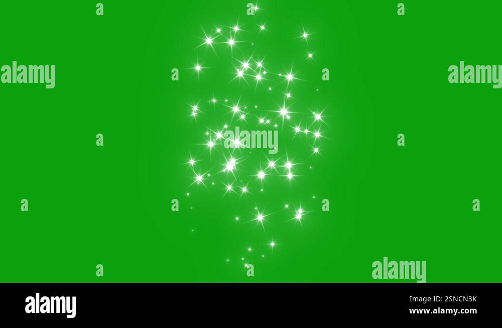 Glitter sparkle animated green screen, 3D Animation. White shining dust ...