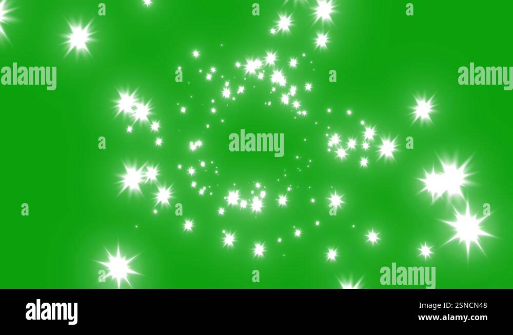 Glitter sparkle animated green screen, 3D Animation. White shining dust ...