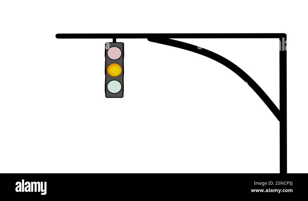 traffic light turning on from red then yellow and green lights .traffic ...