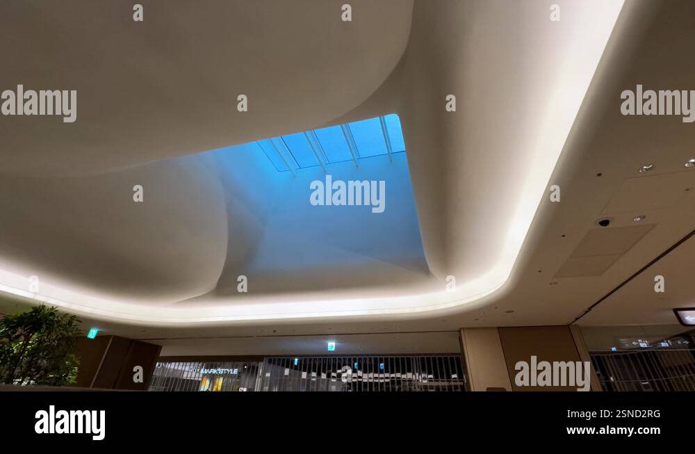 Futuristic escalator view in Tokyo Azabudai Hills, modern architecture Stock Video Footage - Alamy