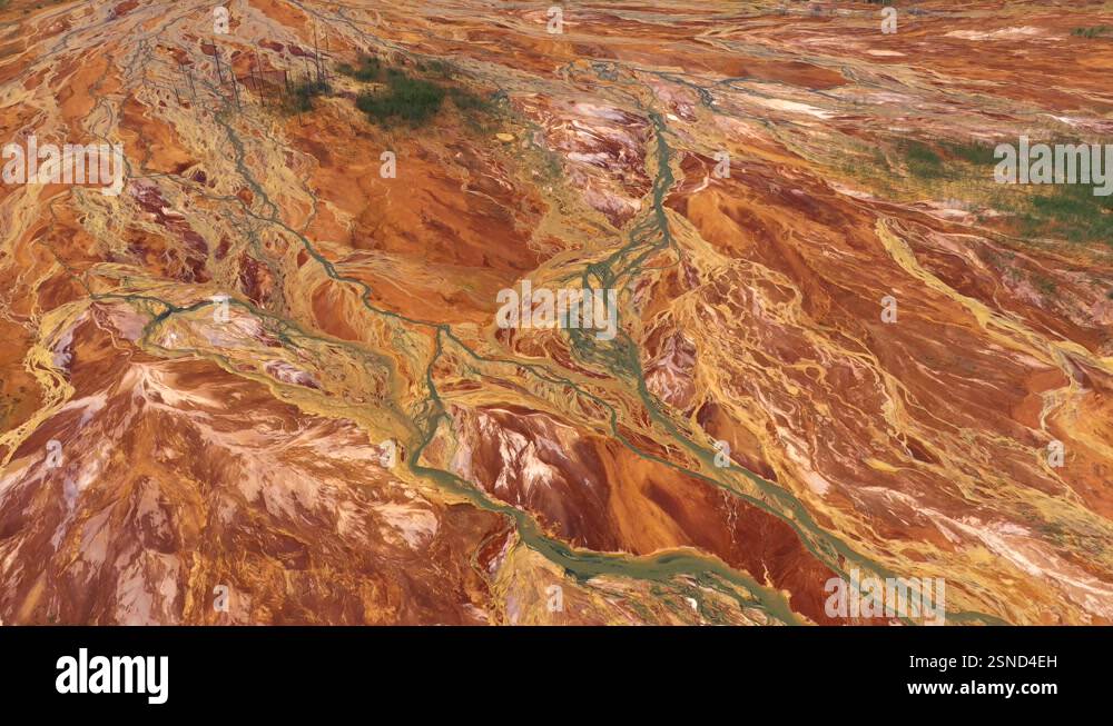 Environmental pollution from the extraction of copper ore Stock Video ...