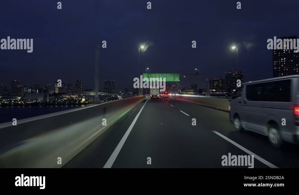 Kanto, Japan - 11/12/2024: Night Drive in Tokyo’s New Territories Stock ...