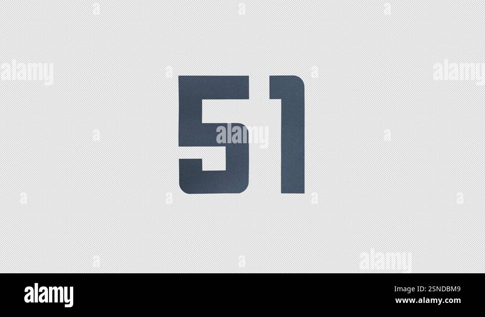 Scroll Number 51. Rolling Number. Transparent Background. Alpha Channel ...