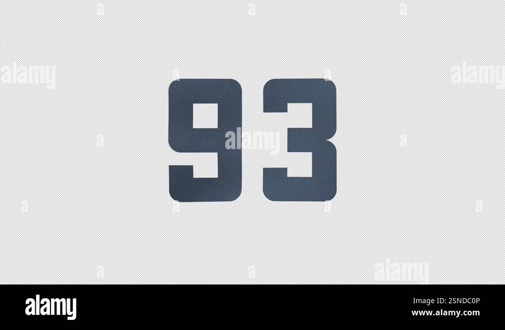 Scroll Number 93. Rolling Number. Transparent Background. Alpha Channel ...