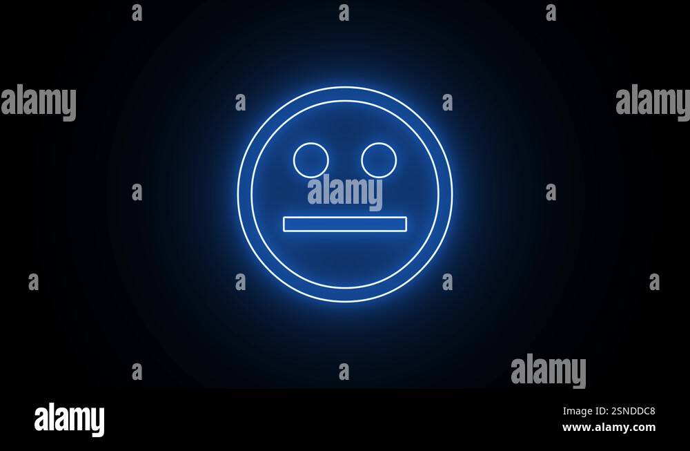 Glowing neon neutral face emoticon Stock Videos & Footage - HD and 4K ...