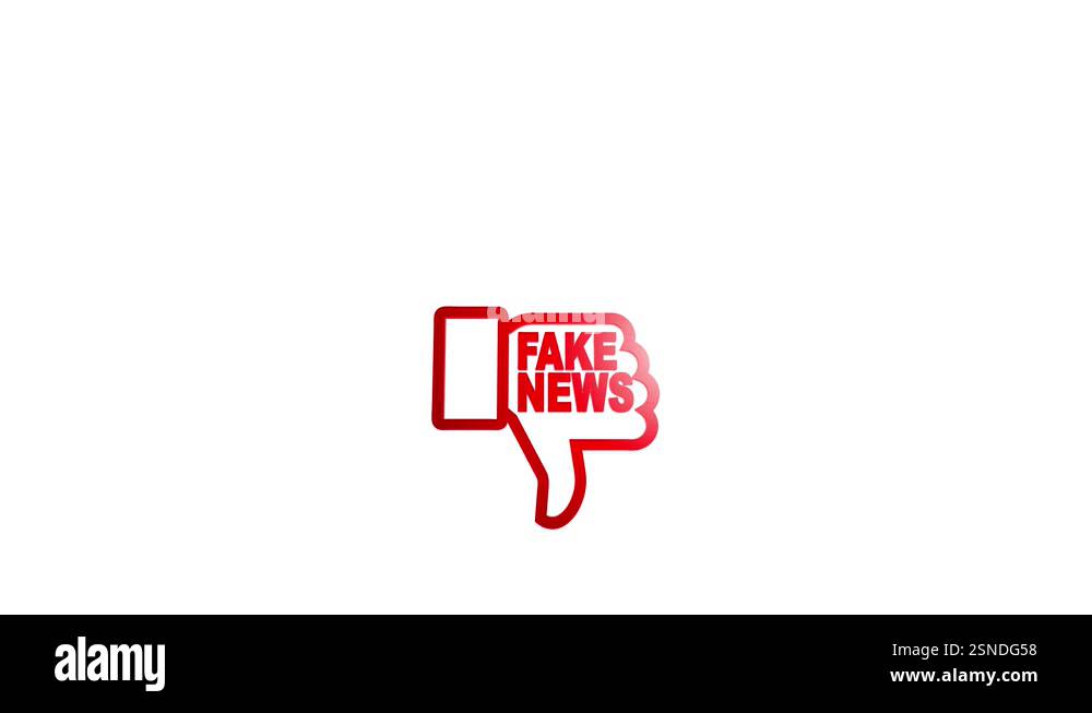 Thumbs Up Emoji Becomes a Thumbs Down with the Words Fake News Stock ...
