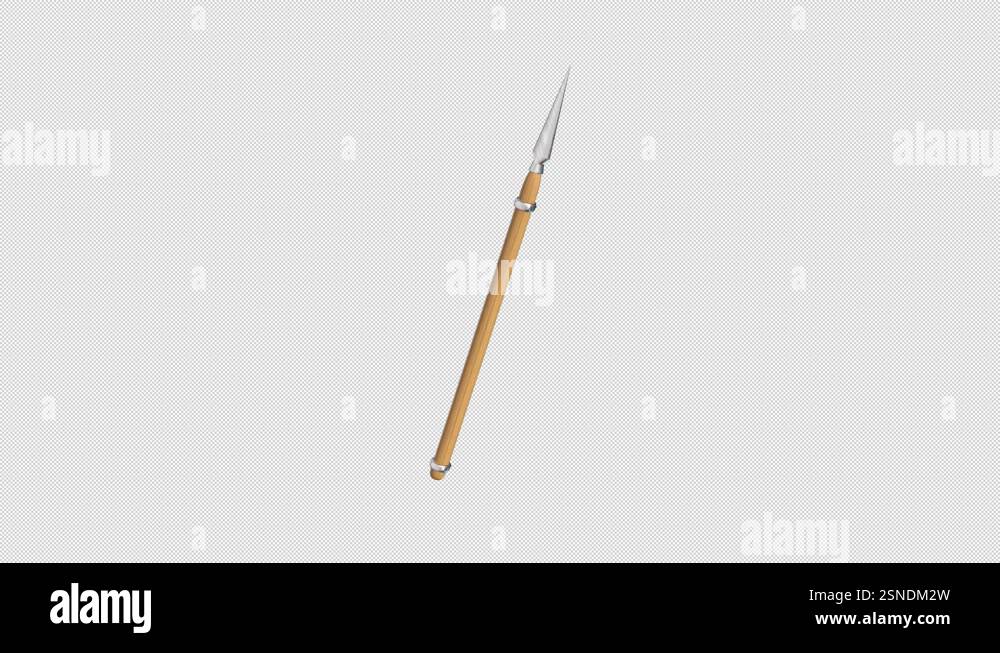 Medieval Spear Rotating on a Transparent Background. Seamless Loop ...