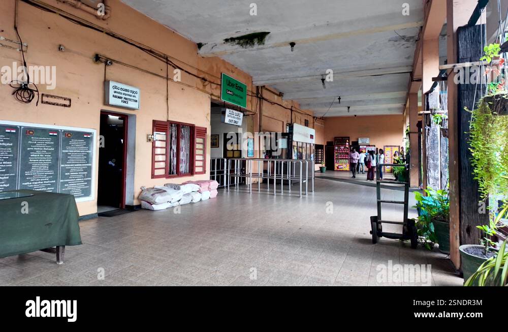 Kandy, Sri Lanka - 09/04/2024: Kandy Railway Station in Sri Lanka with ...