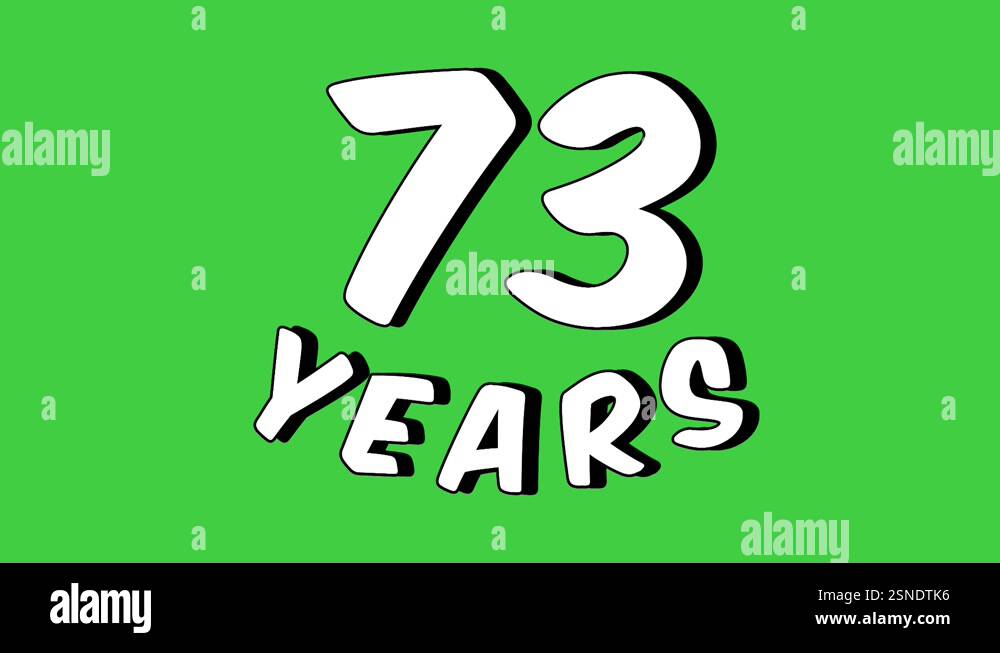 Number 73 seventy three years text animation motion graphics cartoon on ...