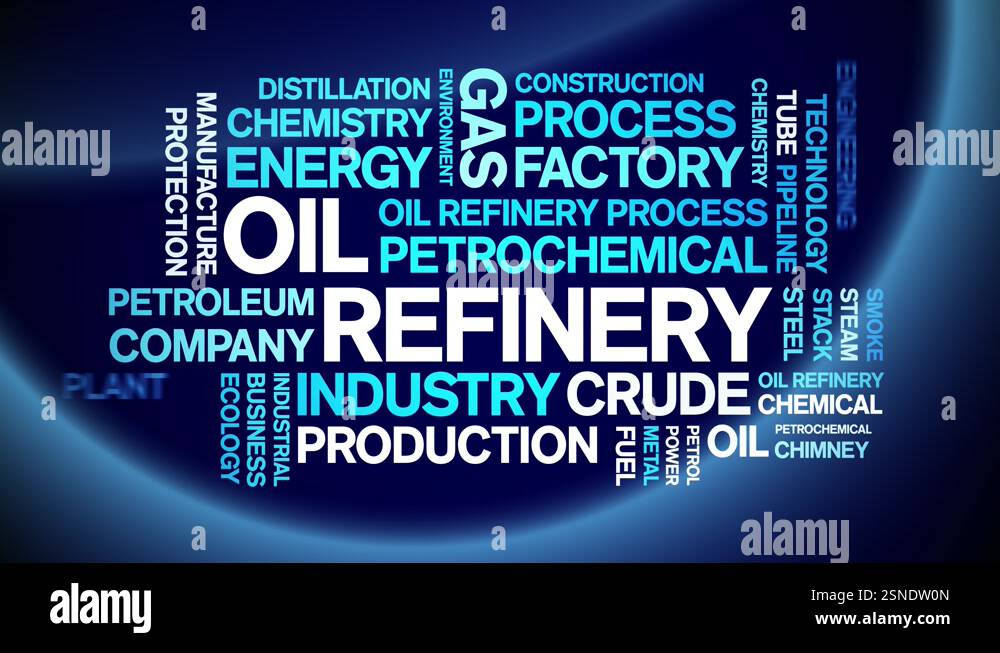 Oil Refinery animated word cloud,animation kinetic typography seamless ...