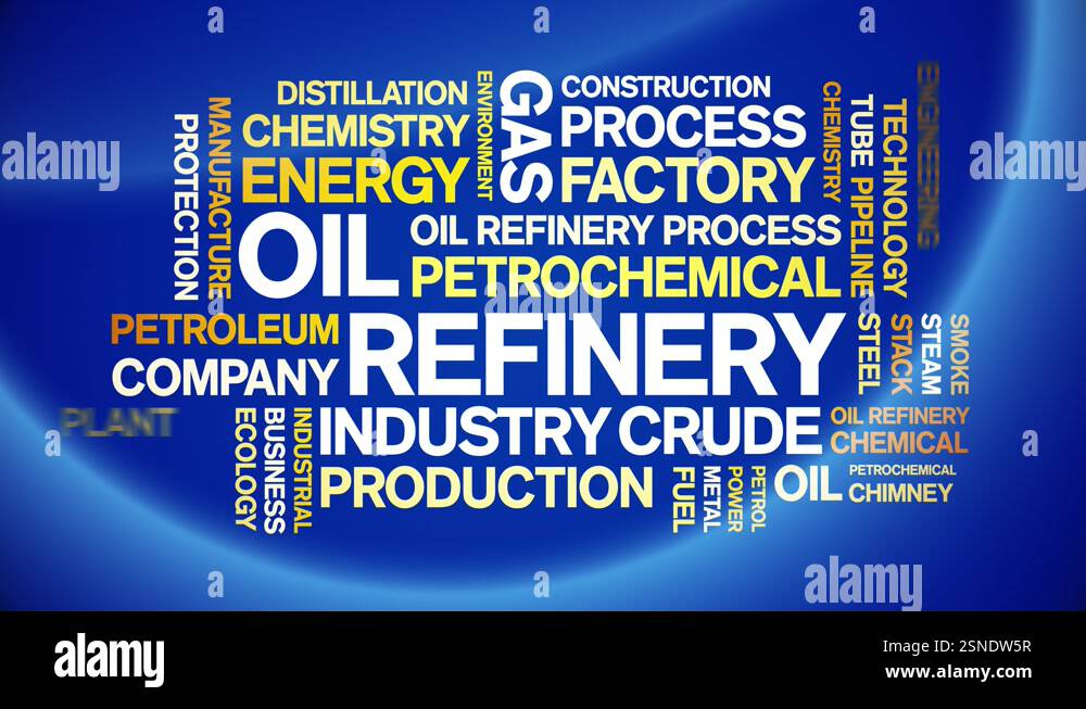 Oil Refinery animated word cloud,animation kinetic typography seamless ...