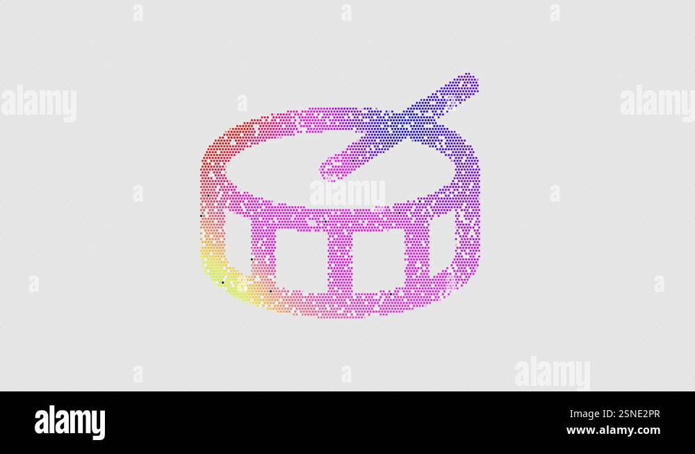 Icon drum is made up of LED square shapes that shimmer and flicker ...