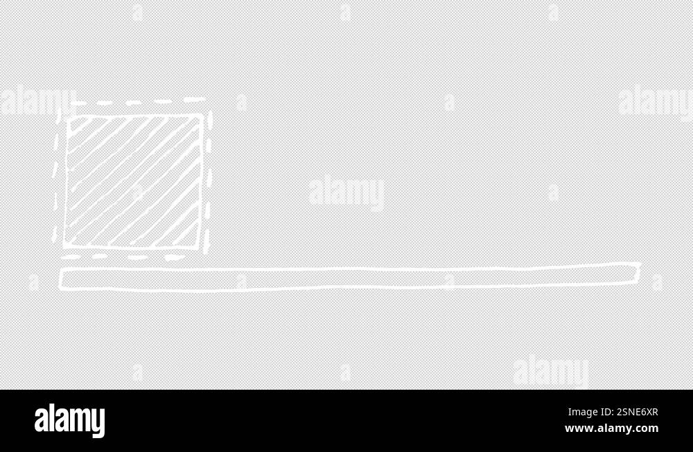 White wiggly hand drawn box with line lower third doodle animation ...
