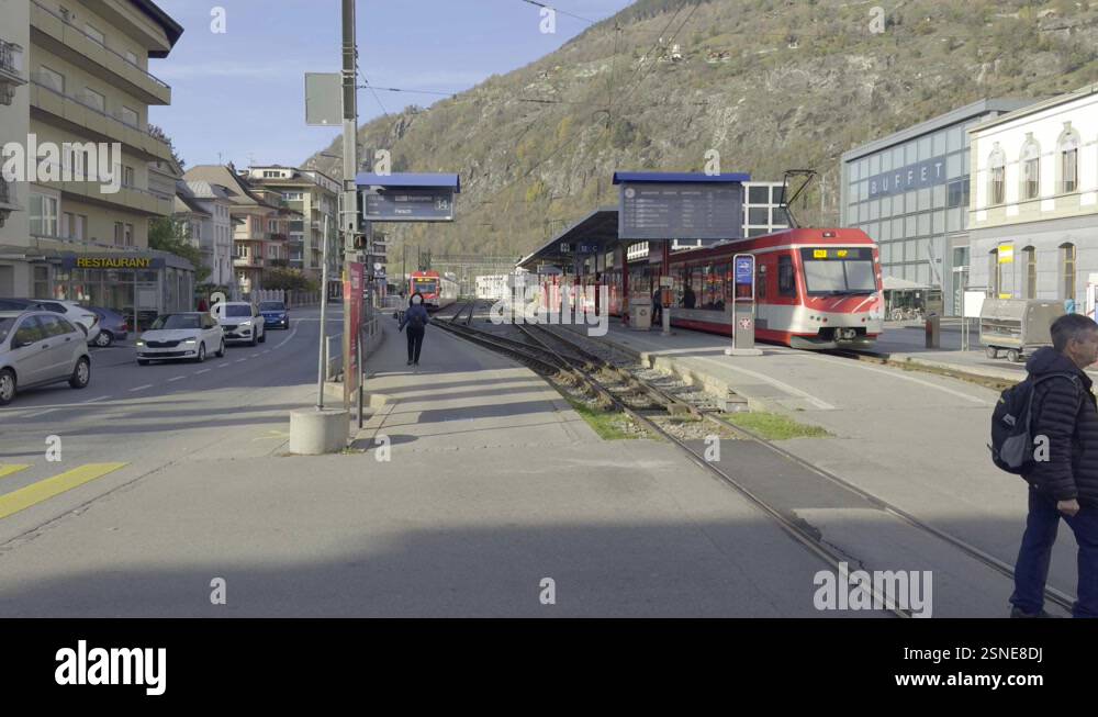 Brig, Switzerland - 11/14/2024: The station in Brig, with the MGB Stock ...