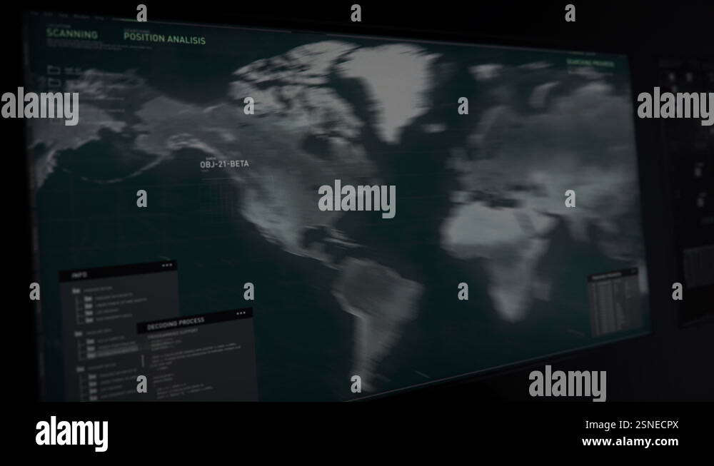 Surveillance tech tracking the position of the target on the virtual ...