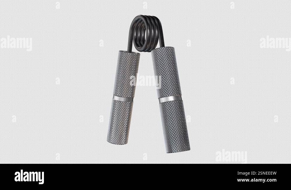 Hand Gripper Rotating on a Transparent Background. Seamless Loop. 4K ...