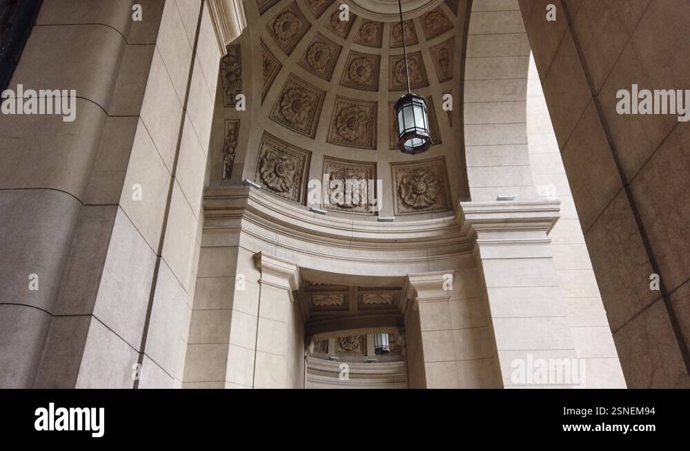 Inside architecture arched ceiling greek roman heritage building ...