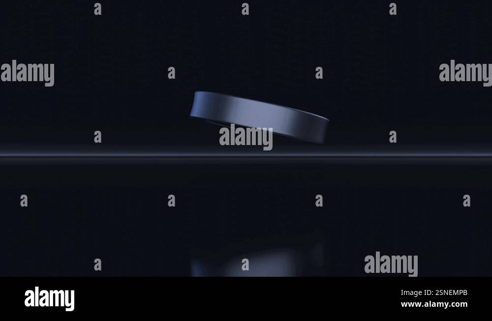 3d animation of a smart ring rotating in the black background Stock ...