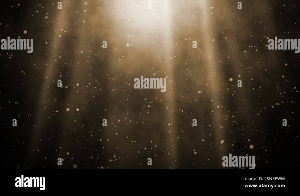 Light beams piercing smoke - falling and floating bokeh dust particles ...