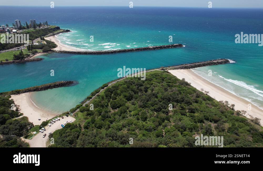 Panorama Of Marlo's Beach, Tweed River, Ocean, Duranbah Beach And Point ...