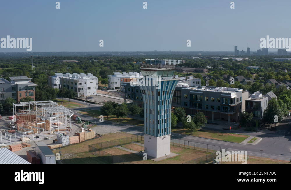 Point of interest shot around the abandoned air traffic control tower ...