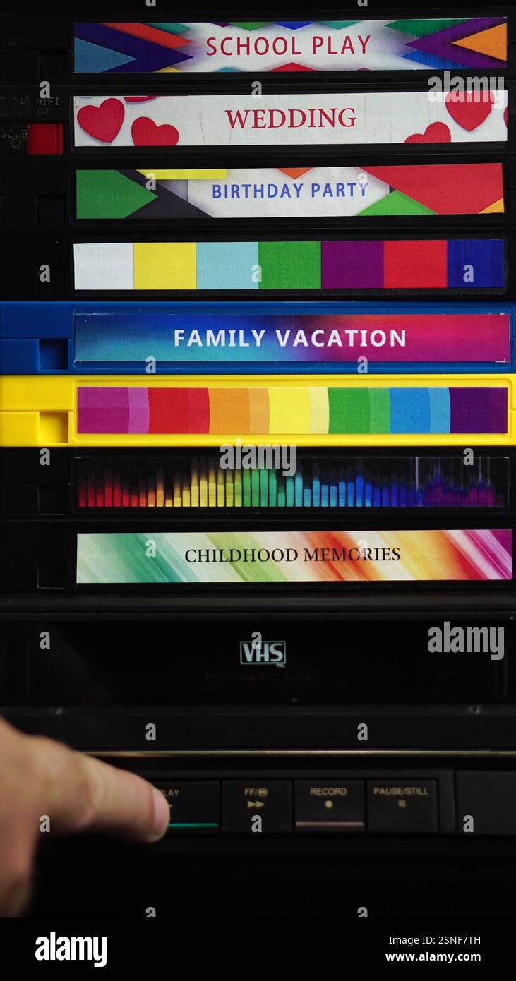 Vertical 4k, Inserting VHS Video Cassette Tape With Graduation Footage ...