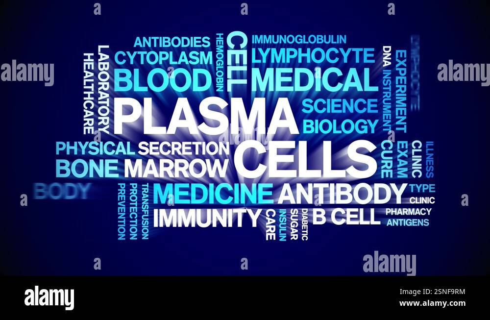 Plasma Cells animated word cloud,animation kinetic typography seamless ...