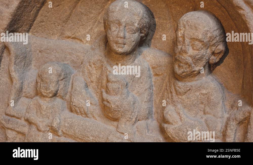York, UK - 2024/June/10: Ancient Roman Bas-Relief With Three Human ...