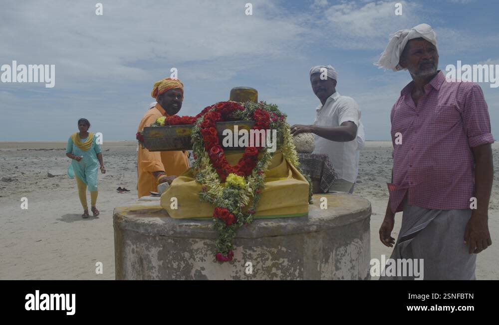 India Tamil Nadu Rameswaram Kothandaramar Temple floating stone Stock ...