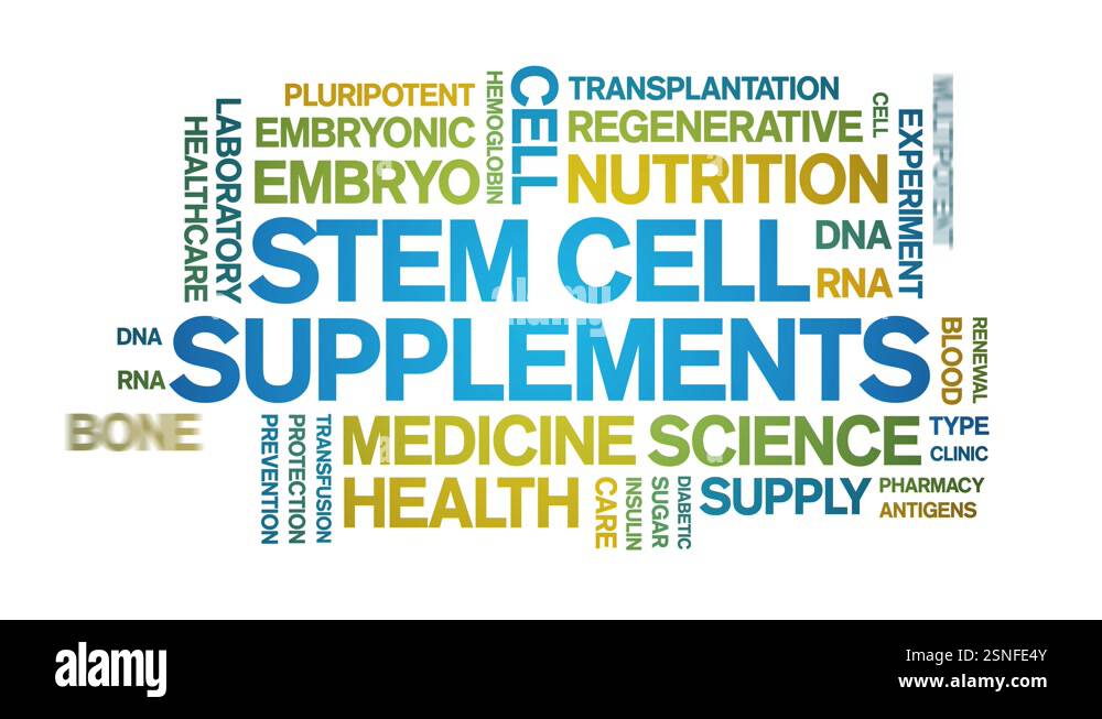 Stem Cell Supplements animated word cloud,animation tag kinetic ...