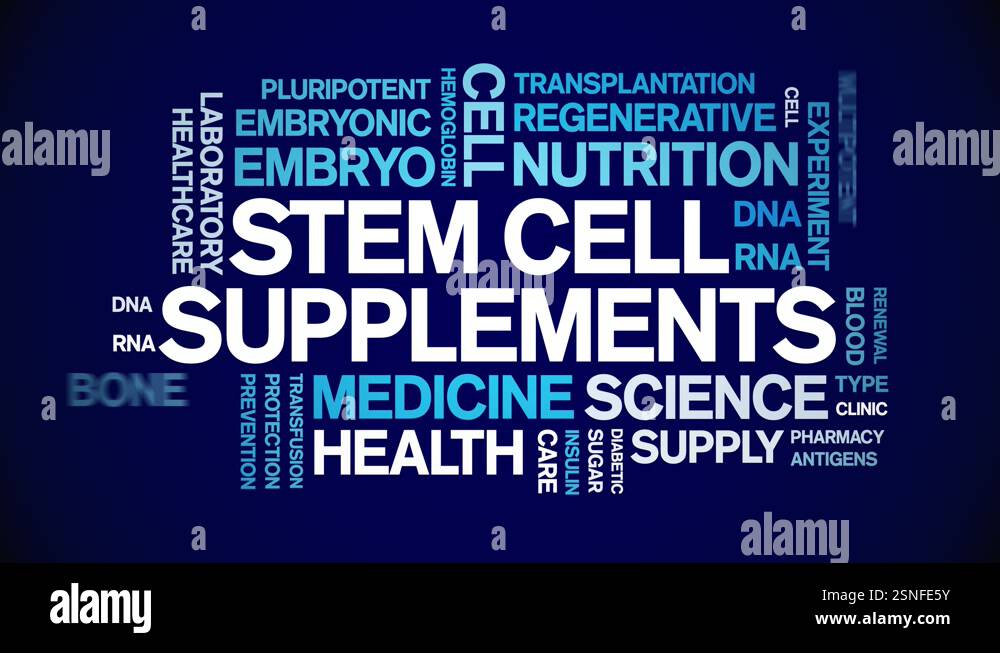 Stem Cell Supplements animated word cloud,animation tag kinetic ...