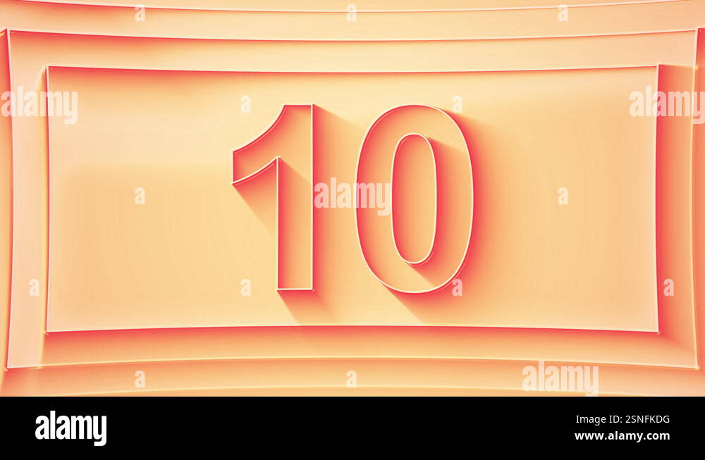 Progressive counting from 1 to 16. Minimalistic embossed number Stock ...